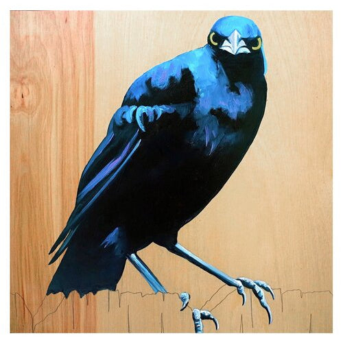 Grackle #3 - Carly Weaver - 8 x 8" - Austin Art Garage