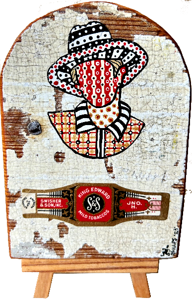 "King Me" - Brian Phillips - 3x4.25" - Austin Art Garage