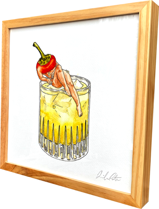 Picante Margarita - Jennifer Pate - 13 x 13" framed - Austin Art Garage
