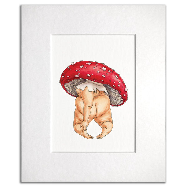 Red Cap Mushroom - Jennifer Pate - 8x10" - Austin Art Garage