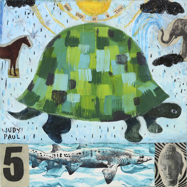 One Step At A Time | Turtle - Judy Paul - 6x6" - Austin Art Garage